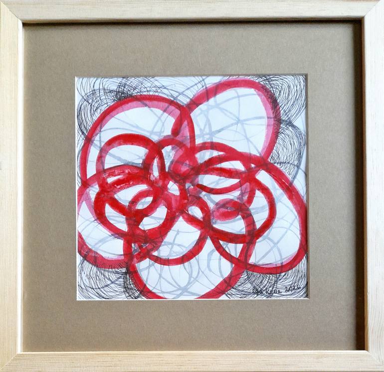 Lines of Red Rose Drawing by Aga Kucia | Saatchi Art