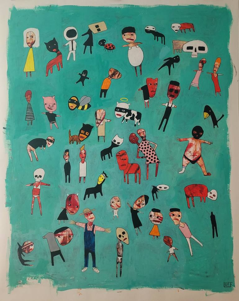 Rendezvous in Revolving Doors Painting by Sam Luff | Saatchi Art