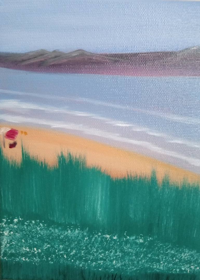 wild beach on the lake. side view Painting by Laura Bogatyreva ...