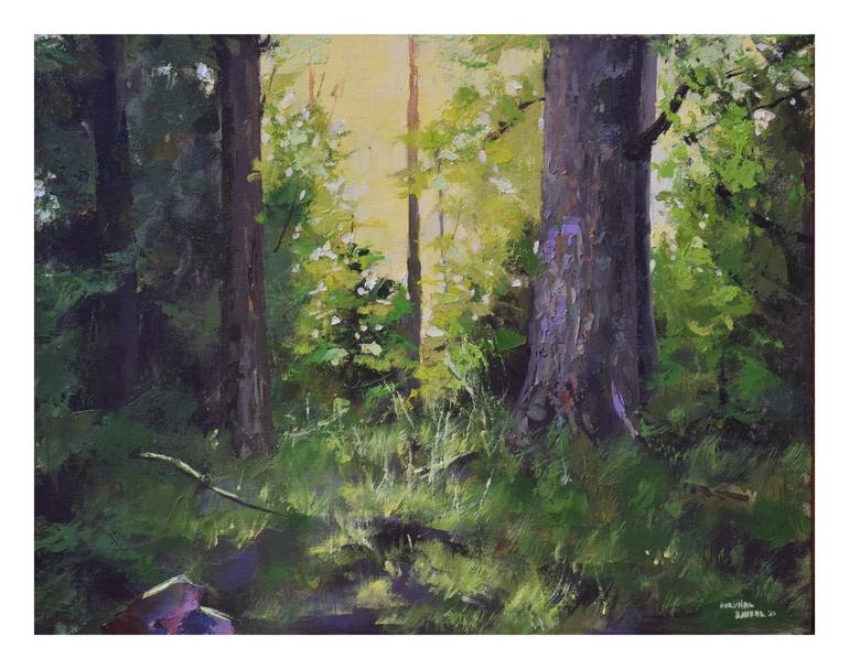 The Forest Light Painting by Mrinal Bawkar | Saatchi Art United Kingdom