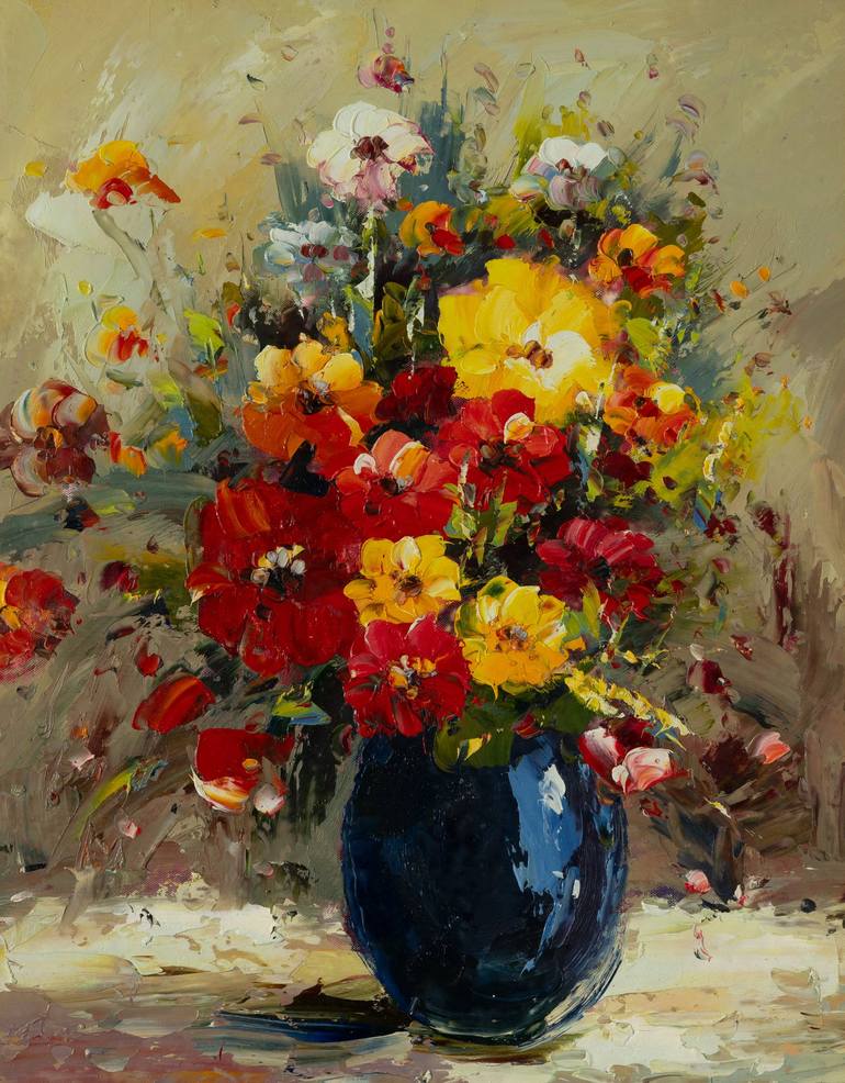 A bountiful bouquet of flowers Painting by muga muga | Saatchi Art