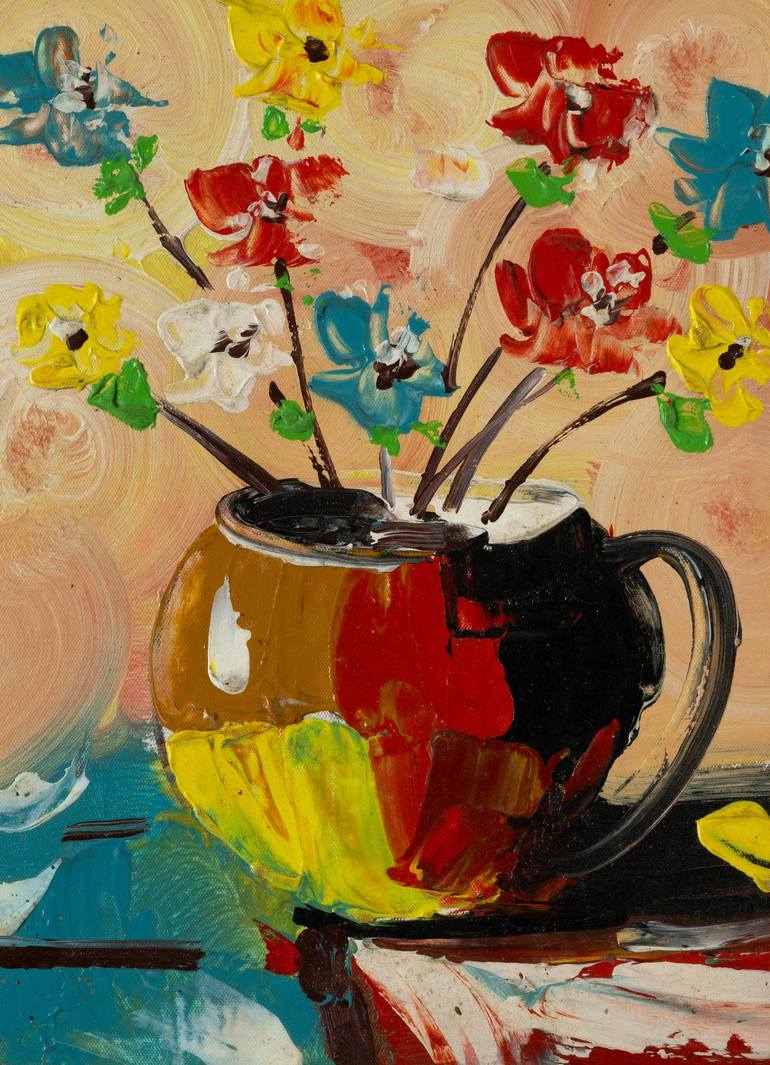 Round mug with a handle Painting by muga muga | Saatchi Art