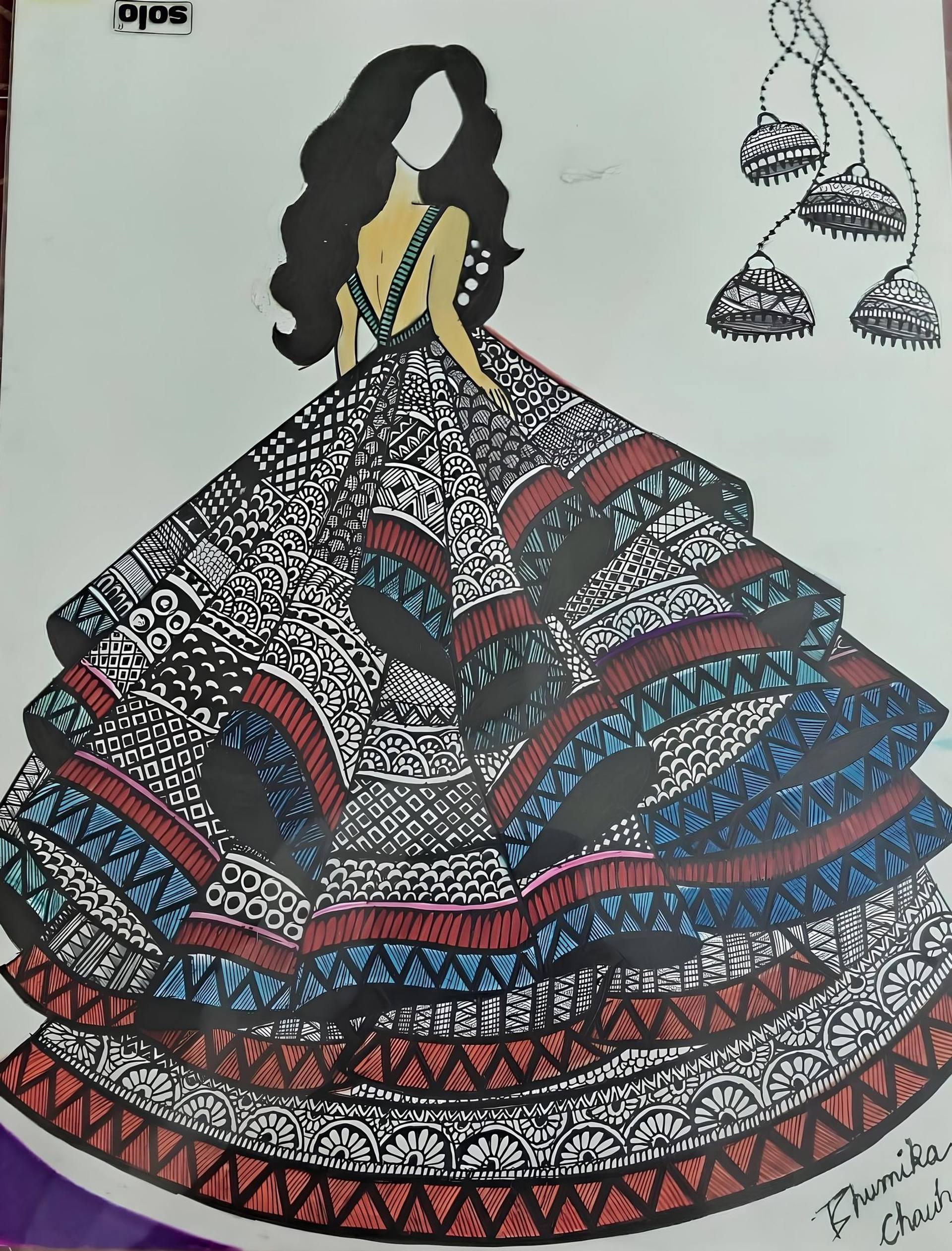 How To Draw A Girl With A Traditional Dress