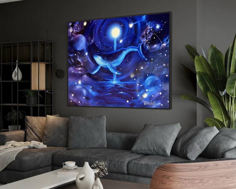 THE CALL OF THE WHALES - oilpaint Painting by Kristýna Palatá | Saatchi Art