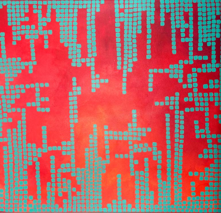 Cerulean Code Painting by Sophie Courts | Saatchi Art