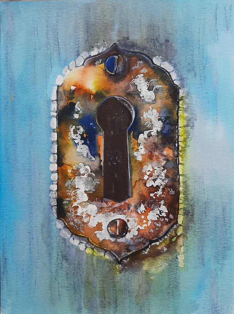 Waiting lock Painting by Magdalena Kalieva | Saatchi Art