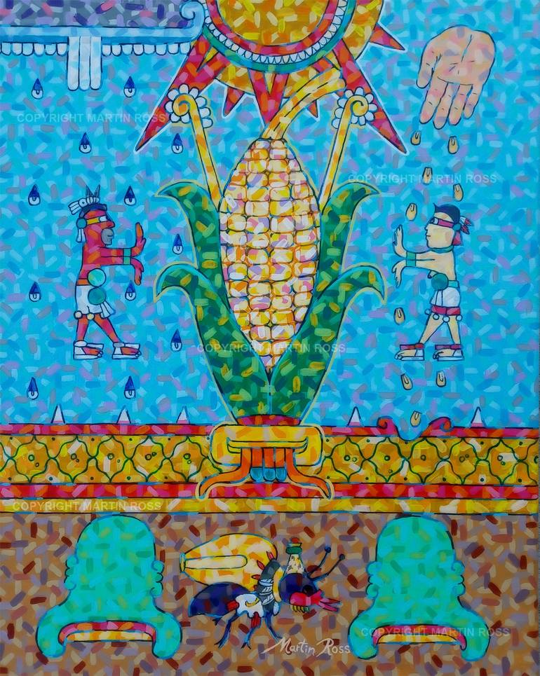 The Aztec Legend of Corn Painting by Martin Ross | Saatchi Art