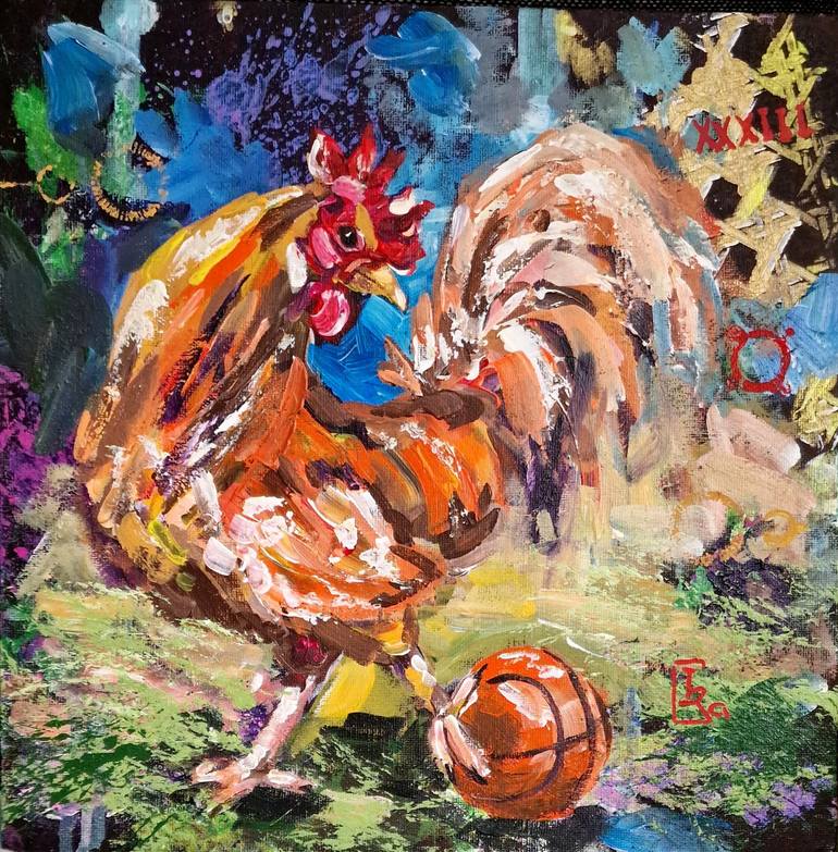 The Basketball Star of the Farm League Painting by Irina Caby | Saatchi ...