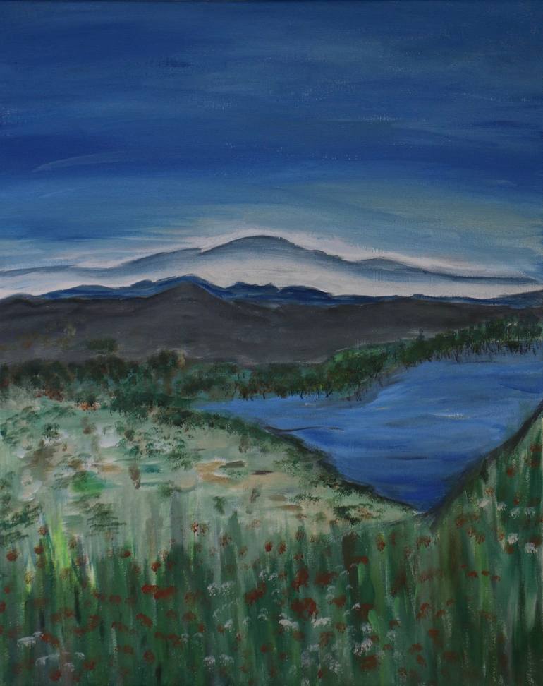 Lake Hike Painting by Jacqueline Butcher | Saatchi Art