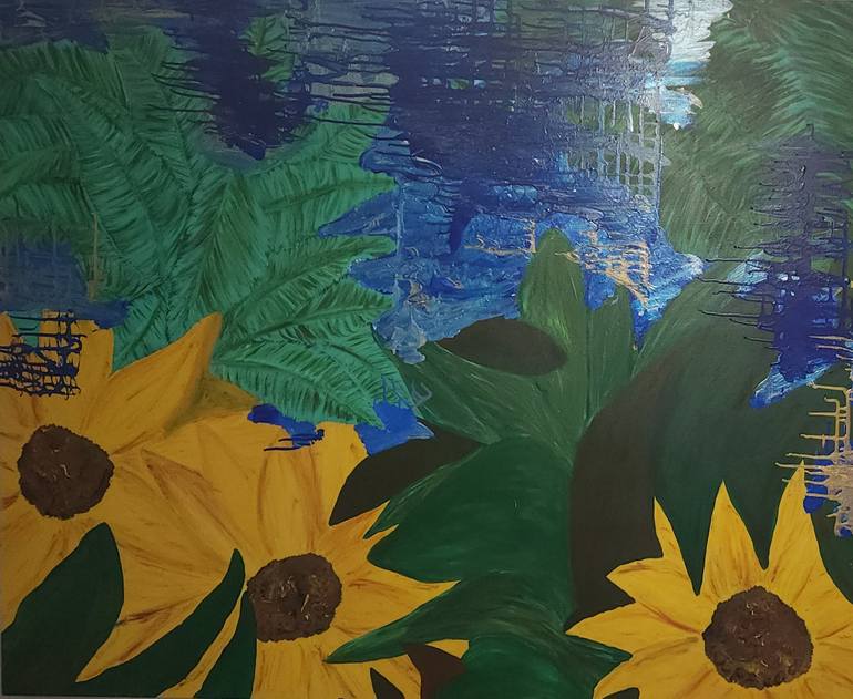 Night Garden Painting by Cindy Betts | Saatchi Art
