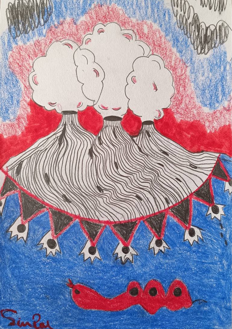 Volcanic Patterns - Flowing Collection Drawing by Shiva Pakdel ...