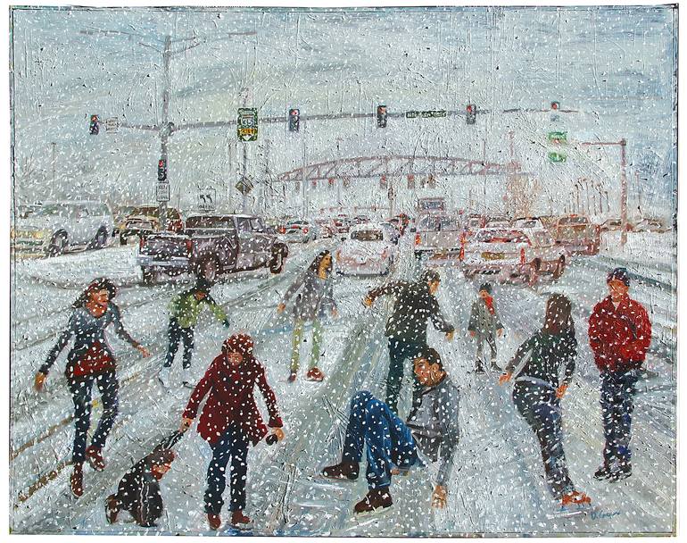 Crossing 87th Painting by David Cooper | Saatchi Art