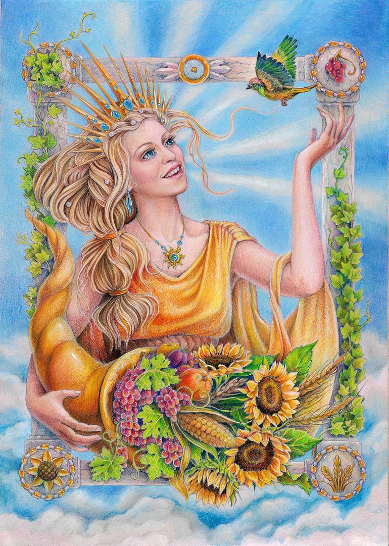 Hemera. Drawing by Nadiia Zhebrakovska | Saatchi Art