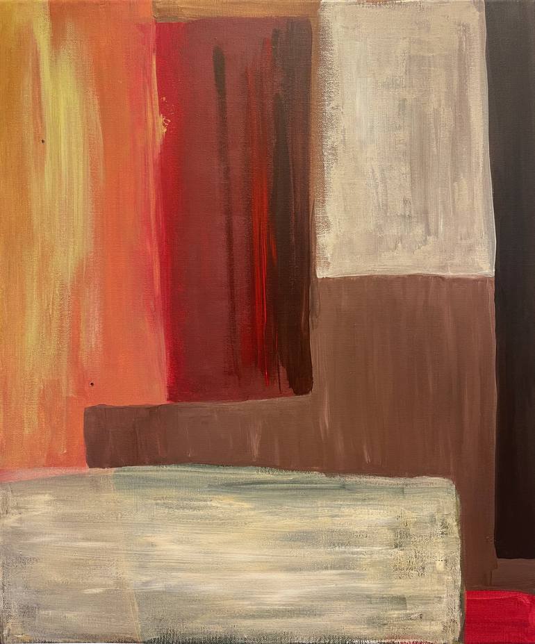 Warmth and Structure, ochre, terracott Painting by Anna Musa | Saatchi Art