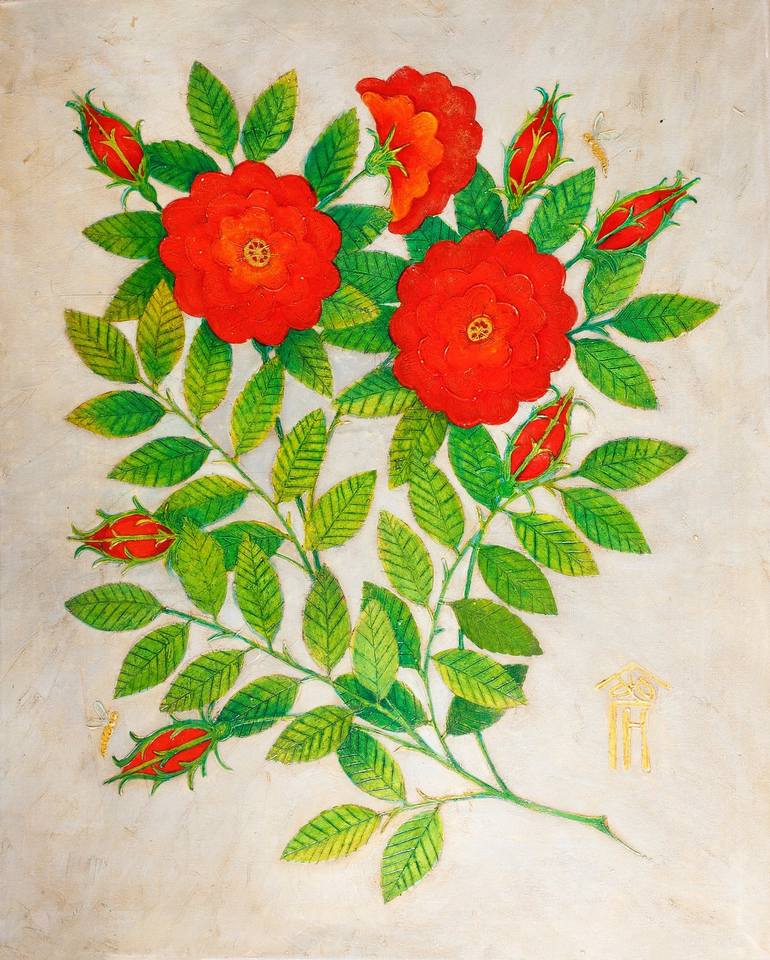 Rosehip Painting by Baranow Art Gallery | Saatchi Art