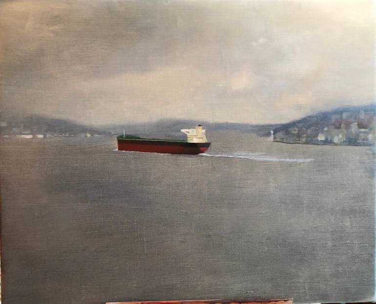 The Bosphorus on a cold, wet day. Painting by Garrett Cormican ...