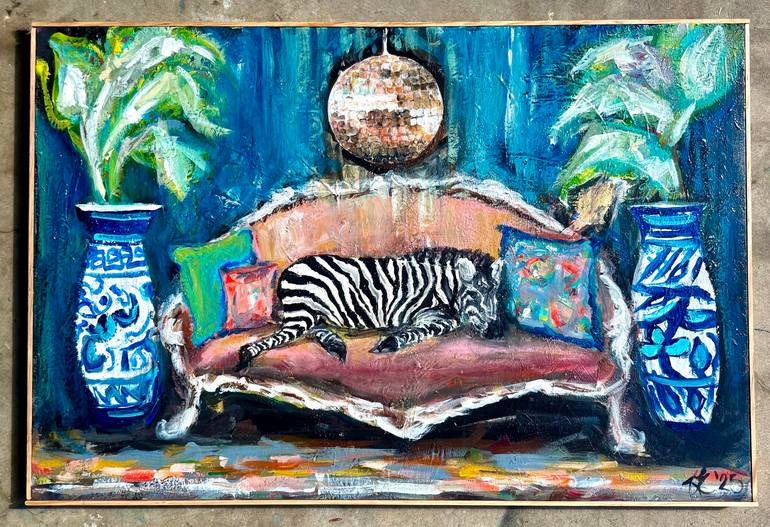 Disco Zebra Painting by Terie Connell | Saatchi Art