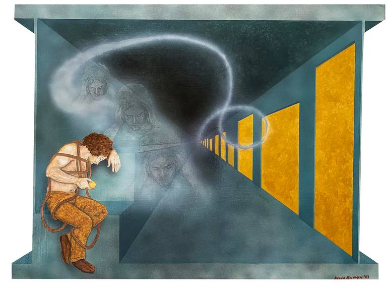 The Denial: My Unacceptable Offering with framed poem Painting by Helen P Shipman | Saatchi Art