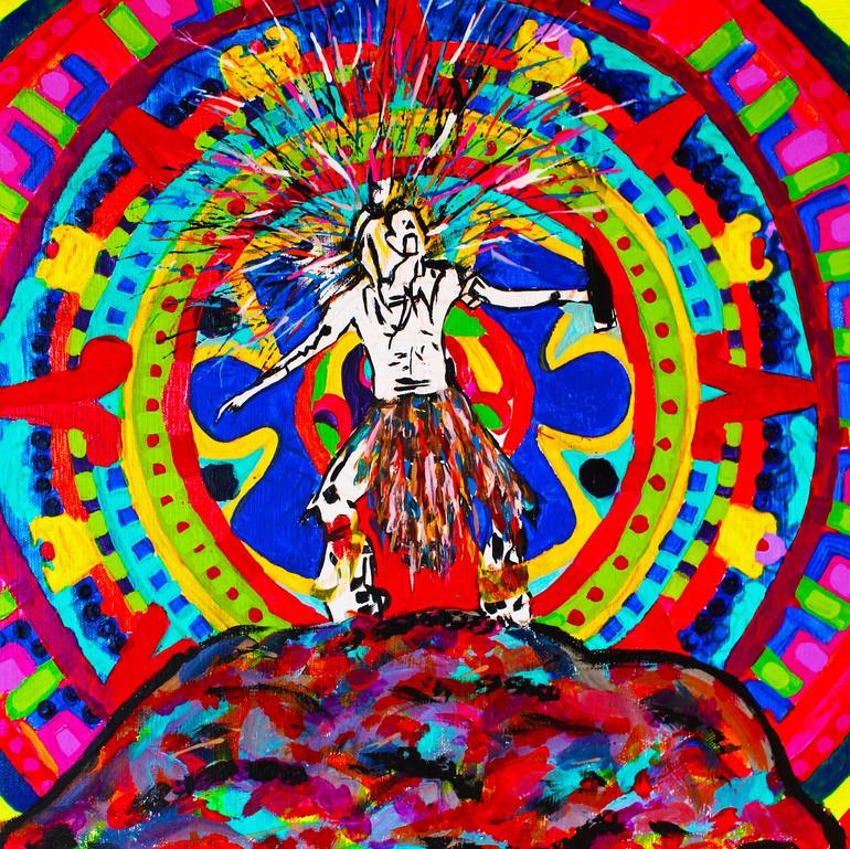 Azteca #1 Painting by Brenda Bernice Hernandez Tepetate | Saatchi Art