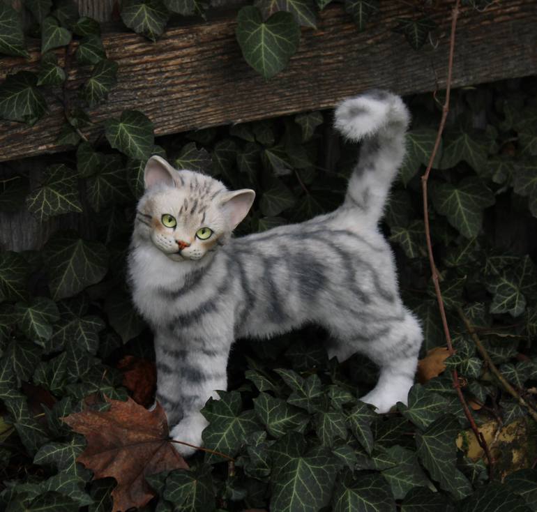 Realistic cat art doll, animal replica Sculpture by Marta Preston ...
