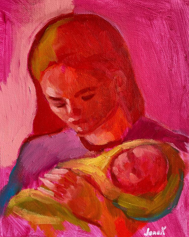 Pink Tenderness Painting by Jana Kohutiarova | Saatchi Art