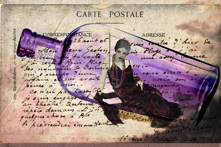 Violet Castaway Collage by Janna Stern | Saatchi Art