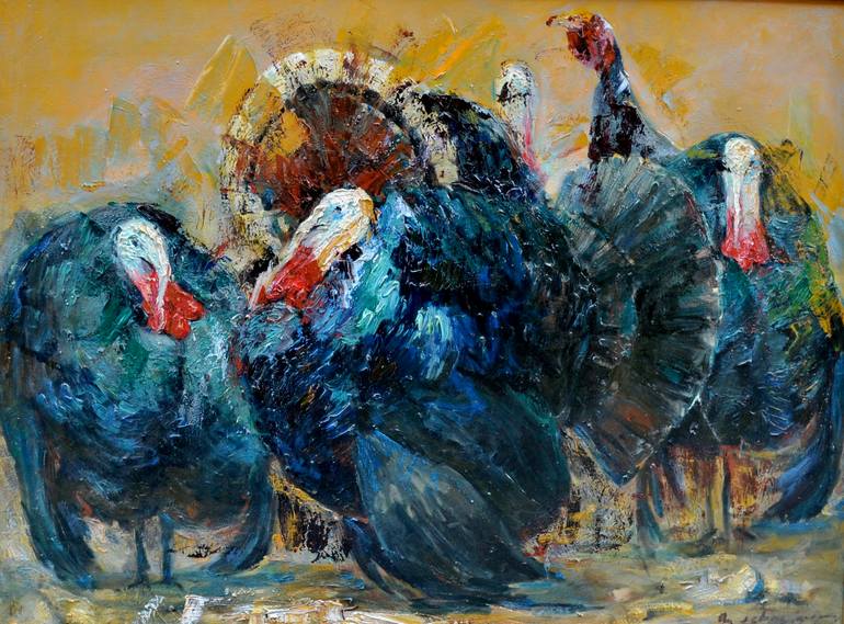 Turkeys Painting by Zurab Jani | Saatchi Art