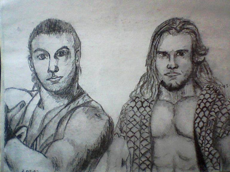 RVD & Chris Jericho Drawing by Anna Zahn | Saatchi Art