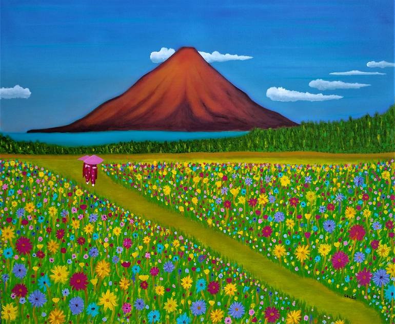 Mount Fuji Painting by Gustavo De Leon De Mula | Saatchi Art