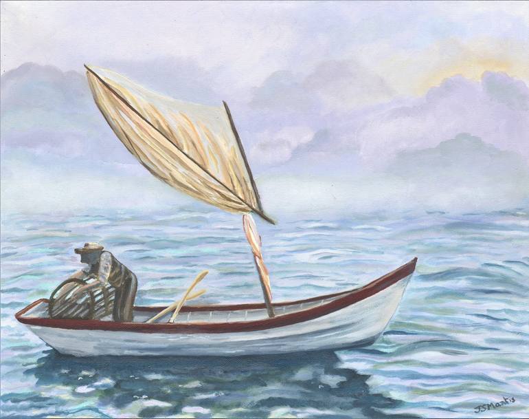 The Fisherman Painting by Julie Mantis | Saatchi Art