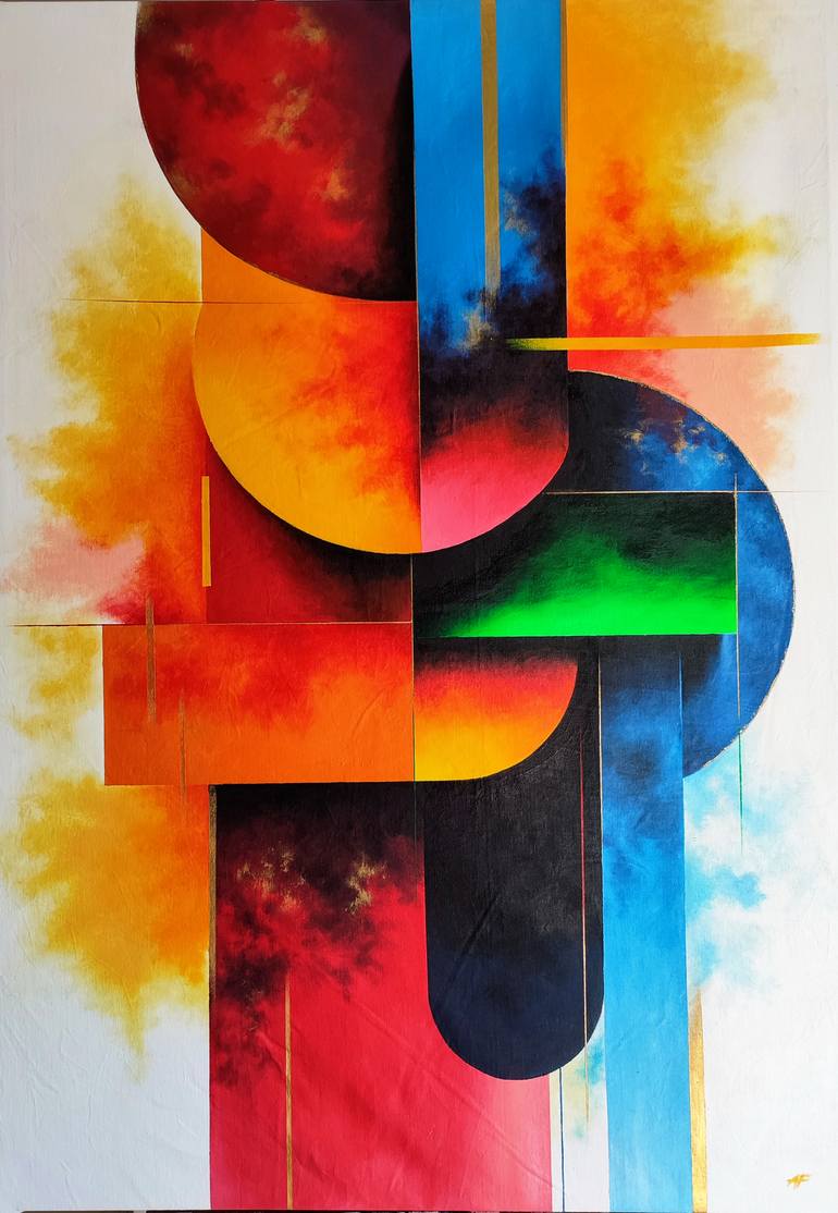 Color meets form Painting by Franklin Igwenagu | Saatchi Art