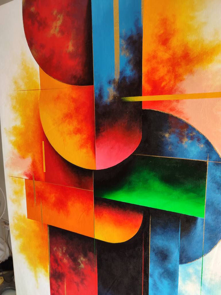 Color meets form Painting by Franklin Igwenagu | Saatchi Art