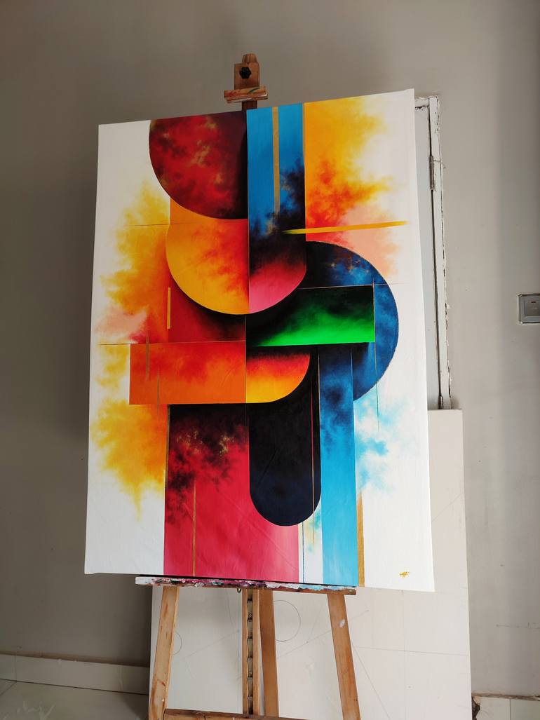 Color meets form Painting by Franklin Igwenagu | Saatchi Art