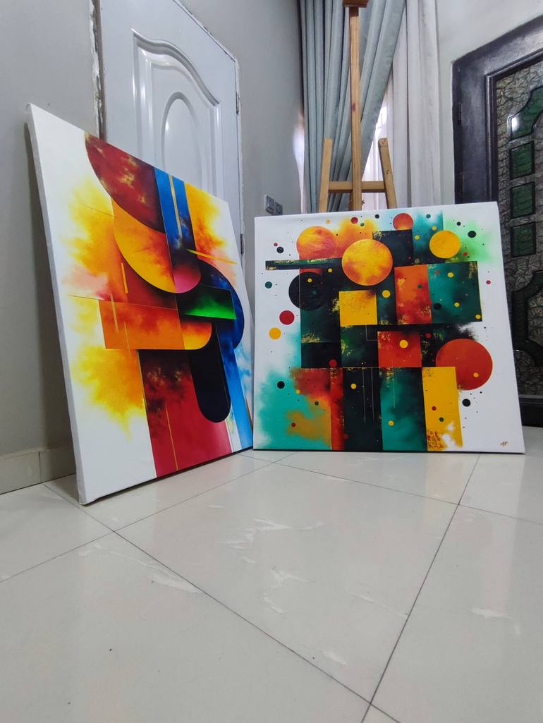 Color meets form Painting by Franklin Igwenagu | Saatchi Art