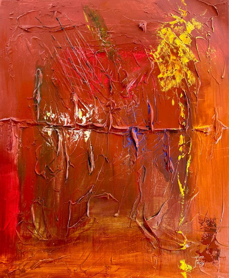 Burning reflections Painting by Sofia Leopoulou | Saatchi Art