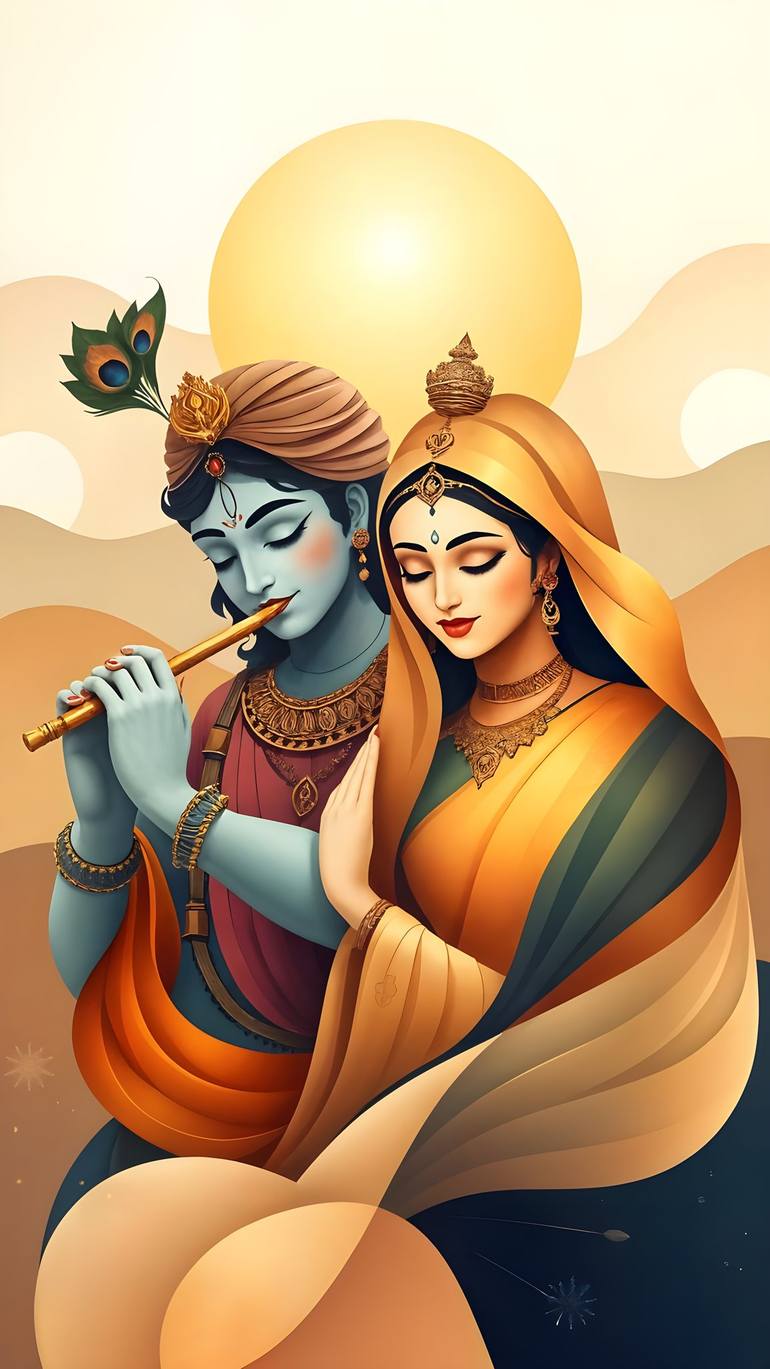 Lord Krishna and Radha Rani Digital by Lord Parameshvara | Saatchi Art