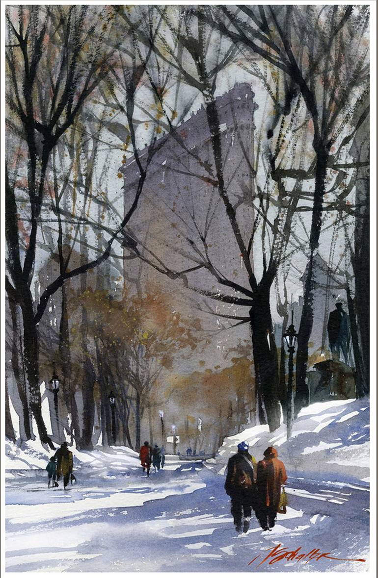 madison square park, nyc Painting by Thomas W Schaller | Saatchi Art Brazil