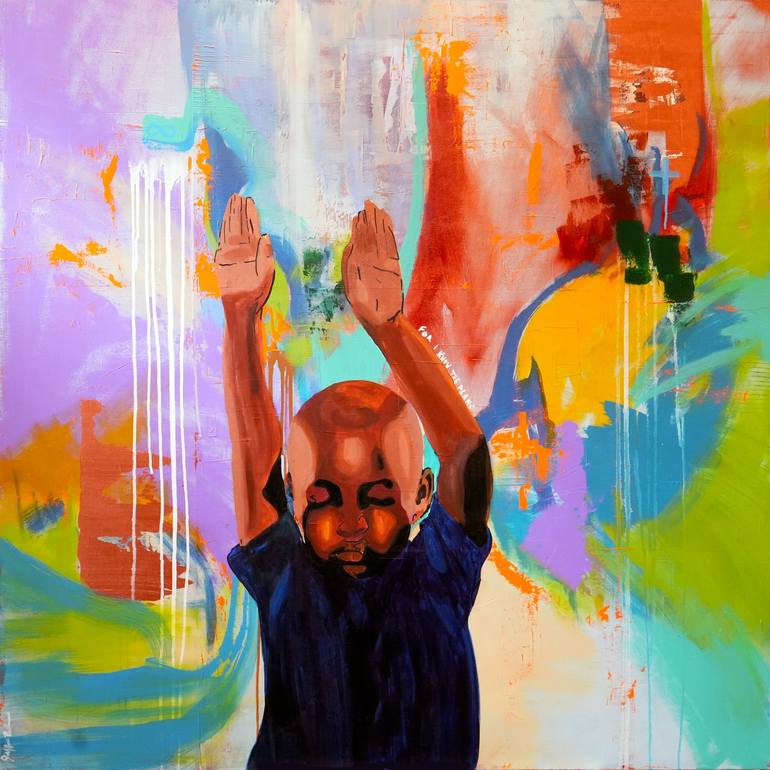 Father I Stretch My Hands Painting by Jeffery Beckham | Saatchi Art