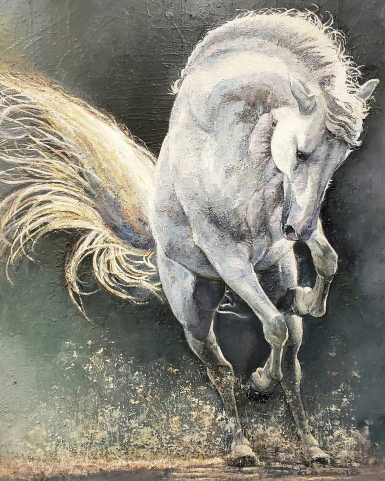 Kicking Up the Dust Painting by Dennis Rano | Saatchi Art