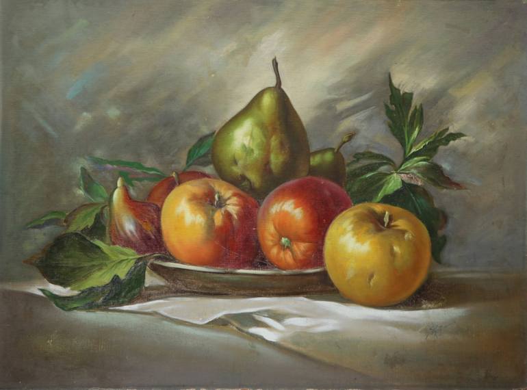 Fruits in Light and Shadow Painting by Imran Saeed | Saatchi Art