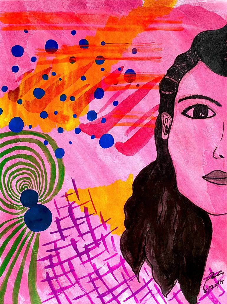 Her Pink Abstract Painting by April Tolosa | Saatchi Art