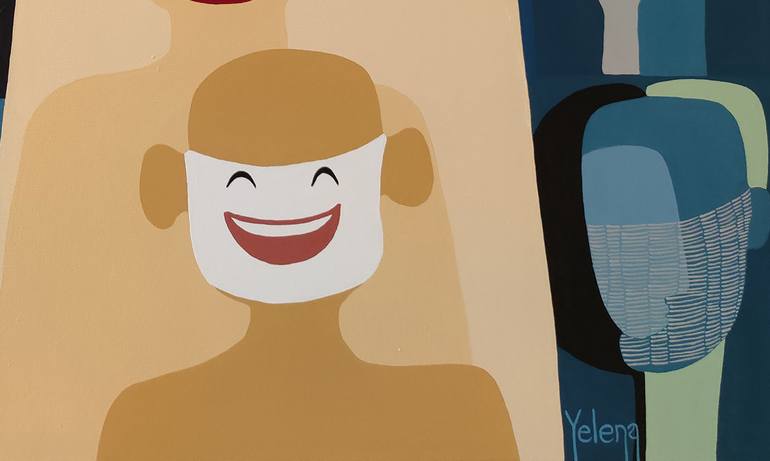 Featureless - mysterious embrace Painting by Yelena Revis | Saatchi Art