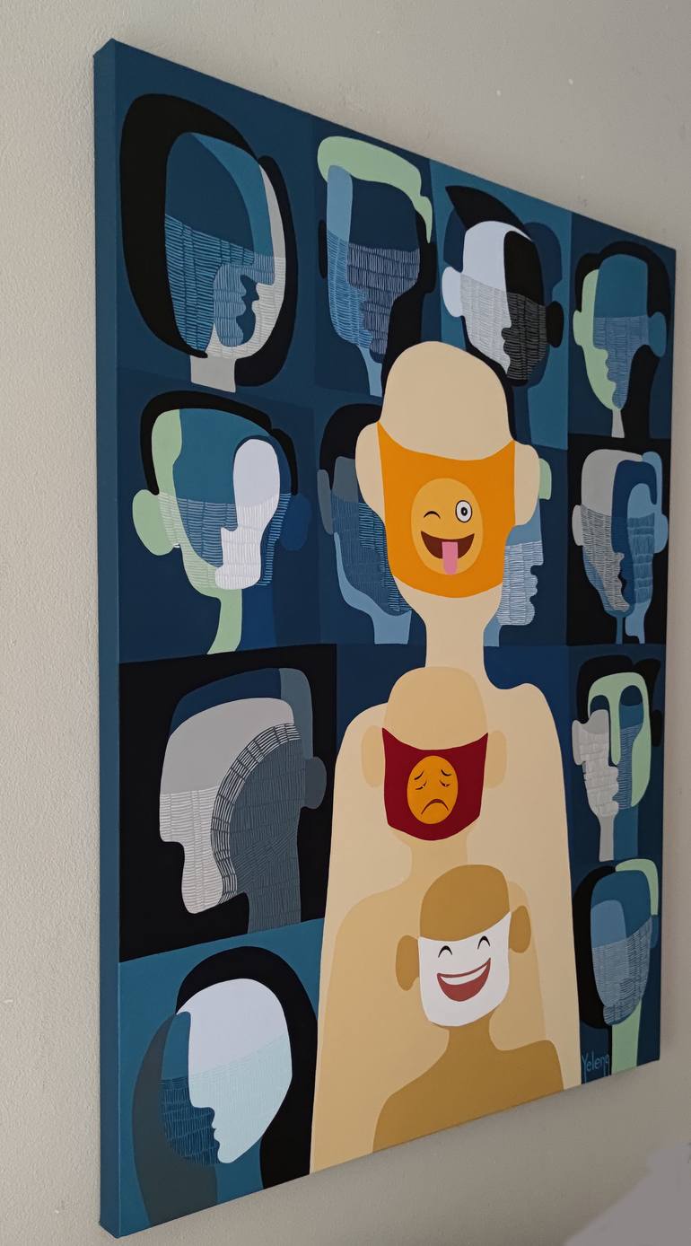 Featureless - mysterious embrace Painting by Yelena Revis | Saatchi Art