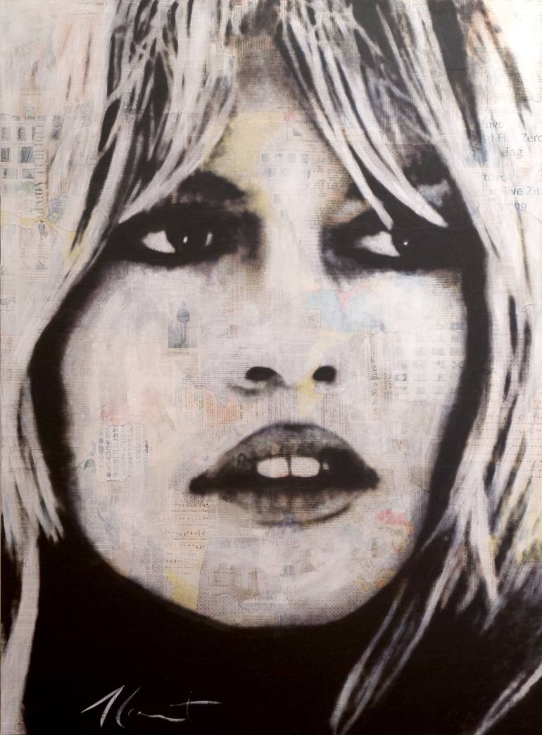 BB en Noir et Blanc by ANDRE MONET Painting by Galerie Lydia Monaro ...