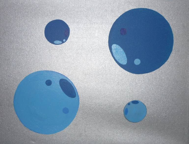 Four balls blue Painting by Ben Skidmore | Saatchi Art