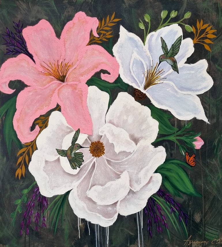 Enchanted Garden Painting by Azucena Cruz | Saatchi Art Mexico
