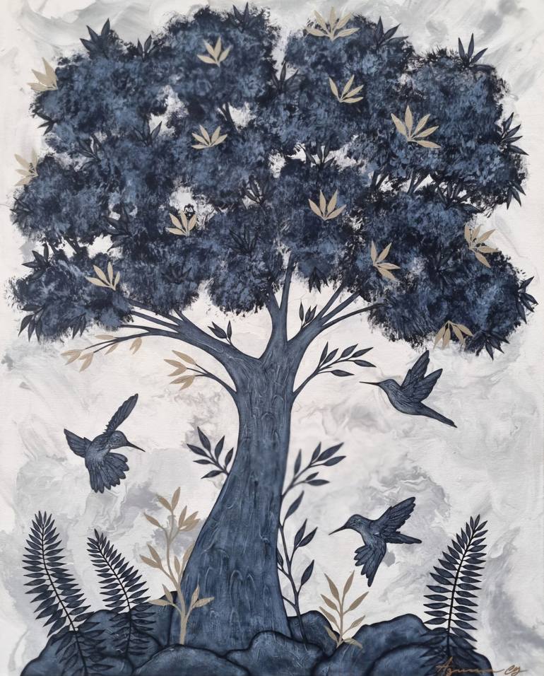 The tree of Harmony Painting by Azucena Cruz | Saatchi Art