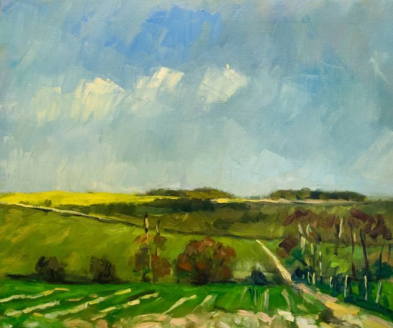 Fields at the Long Furlong Painting by Andre Pallat | Saatchi Art