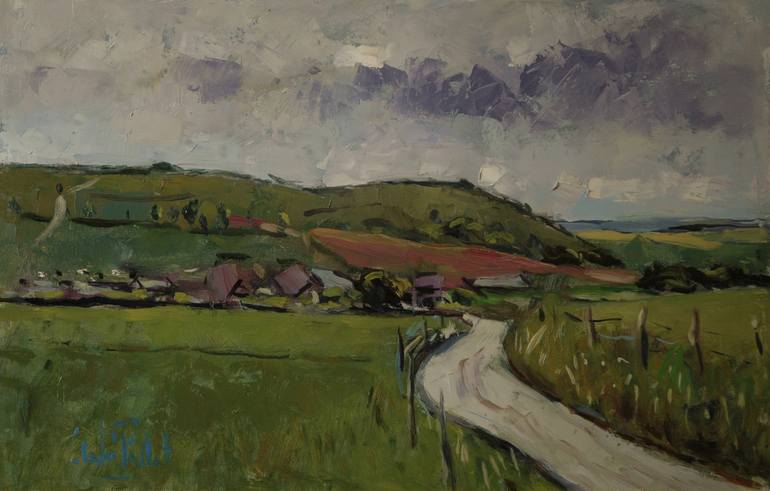 Farm at the Long Furlong Painting by Andre Pallat | Saatchi Art