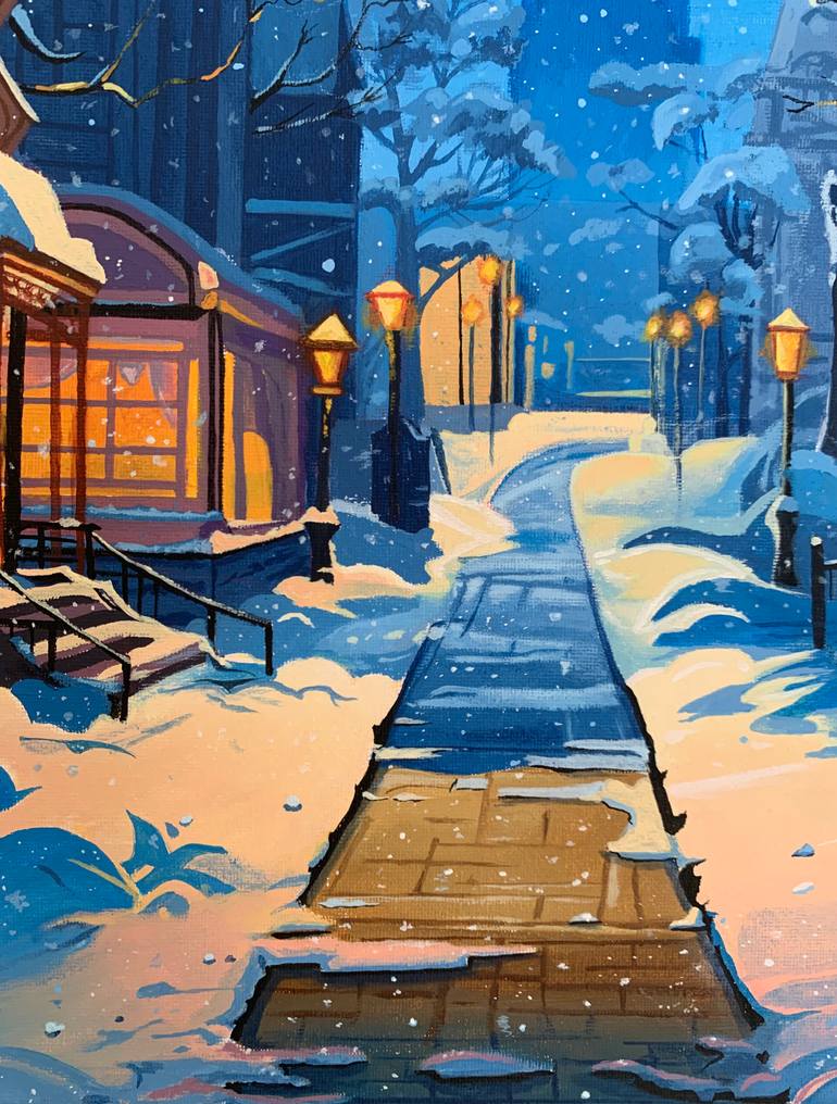 The First Snowfall Painting by Nouralhouda Darwish | Saatchi Art